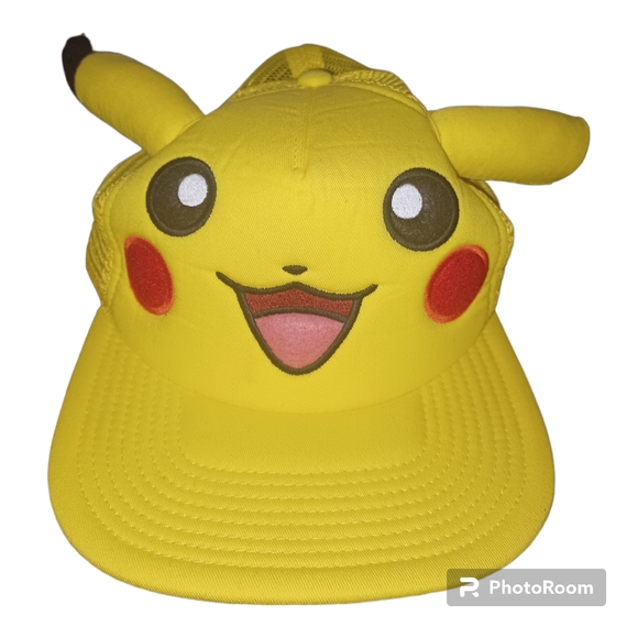 Pokemon | Accessories | Pokemon Pikachu Face Snapback Hat With 3d Ears ...